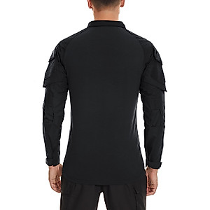 TACVASEN Men's Tactical Shirts Combat Shirt Hiking Military Clothing 1/4 Zip Long Sleeve Slim Fit Army Shirt Breathable Athletic T-Shirt Tops