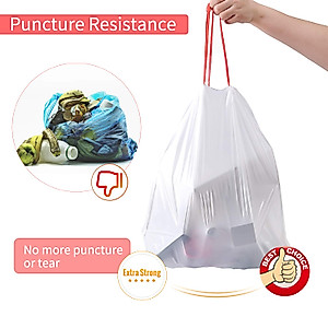Small Trash Bags, KONE 192 Count 4 Gallon Drawstring Extra Thick Garbage Bags Wastebasket Bin Liners Plastic Trash Bags for Bathroom, Bedroom, Office, Car, Kitchen, Home