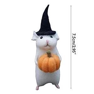 Festive Felt Mouse Halloween Ornament Handmade Needle Felting Mouse Dolls For Christmas Party Festival Home Decor Cute Felted Animals Ornament For Home