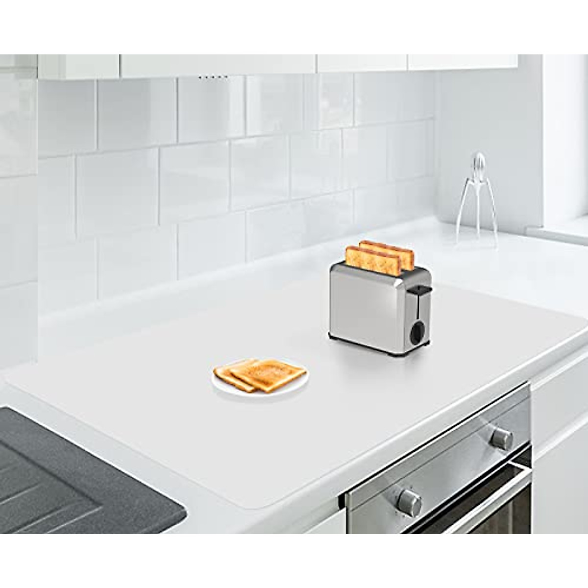 AECHY Extra Large Silicone Mat 36”x24”x0.08”, Multipurpose Silicone Mat Thick Heat Resistant Mat Shipped Rolled Up Kitchen Counter Mat Waterproof Nonslip Silicone Mats for Kitchen Counter Translucent