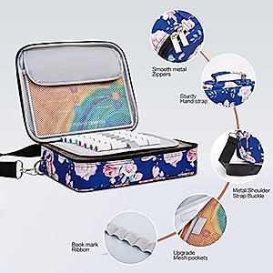 Bible Cover for Women, AWDK Large Bible Case with Handle and Zippered Pocket, Adjustable Shoulder Strap Carrying Church Protective Bag with Book Fixing Straps, Gift for Women Men Girls Kids (Flower)