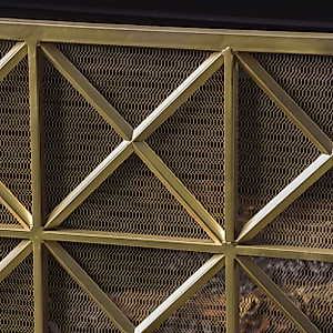 Christopher Knight Home Margaret 3 Panelled Iron Fireplace Screen, Gold