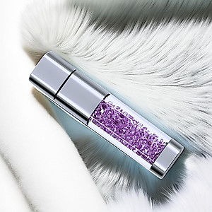 WooTeck 64GB Jewelry Crystal Lipstick USB Flash Drive,High Speed Memory Disk, Purple