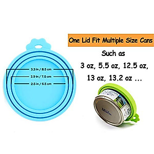 COMTIM Pet Food Can Covers 3 Pack Silicone Can Lids Caps for Dog Cat Wet Food,Universal Size Fit Most Standard Size Canned Dog and Cat Food