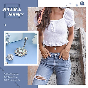 JOERICA Silver Tone Nipple Rings Belly Button Rings for Women 14G Stainless Steel Nipplerings Belly Navel Piercing Jewelry