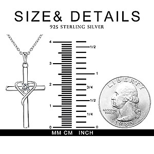 AmorAime 925 Sterling Silver Cross Necklace for Women Men 5A CZ Birthstone Necklaces Gifts for Mother's Day, Birthday or Anniversary