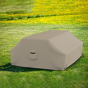 Covers & all Picnic Table Cover, 12 Oz Waterproof UV & Weather Resistant Protector, Outdoor Patio Table Bench Outside Furniture Cover with Air Vents & Drawstrings (72”L x 57”W x 30”H, Beige)