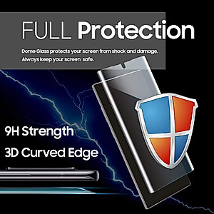 DOME GLASS Galaxy Note 20 Ultra Screen Protector Full 3D Curved Edge Tempered Glass Shield [Liquid Dispersion Tech] Easy Install Kit for Samsung Galaxy Note 20 Ultra by Whitestone - Two Pack