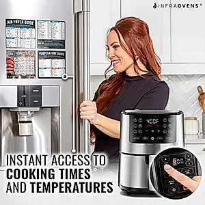 Air Fryer Cheat Sheet Cooking Times Chart Magnet Accessories for Refrigerator + Airfryer Baking & Grilling Cook Books and Kitchen Magnetic Fridge Food Temperature Guide for Quick Reference