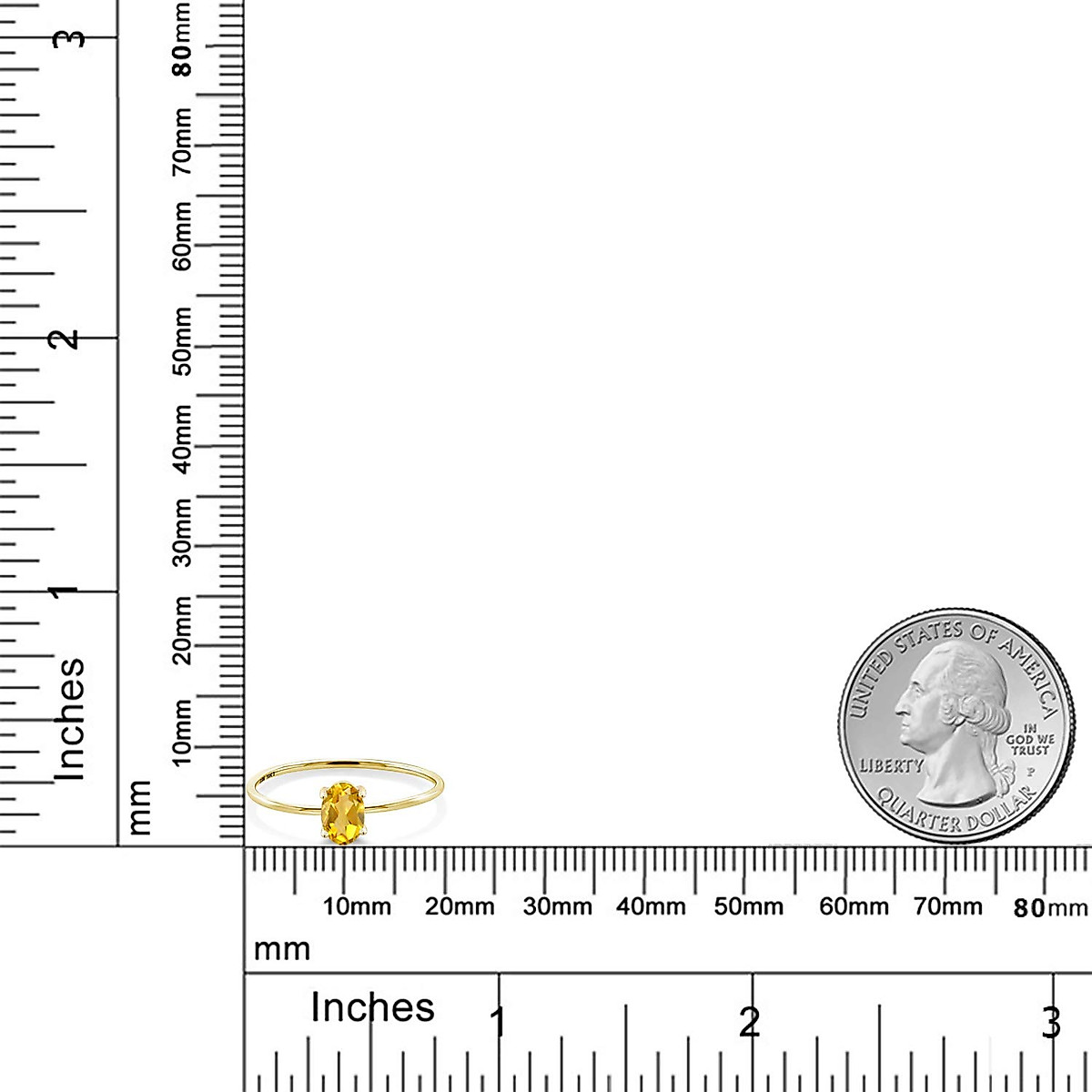 Gem Stone King 10K Yellow Gold 6X4MM Oval Gemstone Birthstone Engagement Ring | Solitaire Wedding Engagement Anniversary Promise Gold Ring For Women