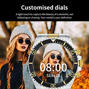 Smart Watch for Android Phones Answer Make Calls SMS Reminder Smartwatch Compatible iPhone Bluetooth Stainless Steel Fitness Watch Men Smart Watches for Men Reloj Inteligente