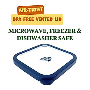 GODAGE 10-Piece Food Storage Containers with Vented Lids, Airtight and BPA Free, Stackable, Microwave, Freezer, and Dishwasher Safe (Blue)