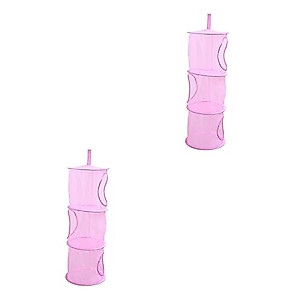 Toyvian 2pcs foldable storage travel storage foldable garment rack mesh sweater foldable clothes drying rack underwear drying rack toy storage Hanging Storage Organizer flat dryer grid net