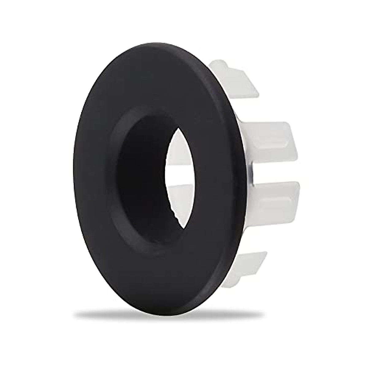 Murtenze 3Pcs Sink Overflow Ring, Sink Basin Trim Overflow Cover Copper Insert in Hole Round Caps for Kitchen Bathroom (Black)