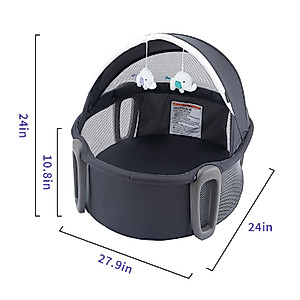 Pamo babe Portable Bassinet and Play Space On-The-Go Baby Dome with Toys and Canopy