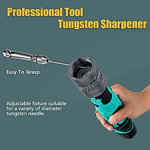 SONNLER Cordless Tungsten Electrode Sharpener Grinder For TIG welding, 6 sizes&10 angles, Cordless TIG Welding Rotary Tool with 12V Battery, 10 Pro Diamond Wheels, 3 CNC Mandrels