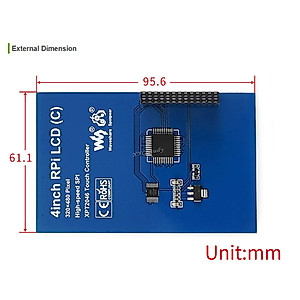 4inch RPi LCD (C), 4 inch 480x320 125MHz High-Speed SPI Resistive Touch TFT Screen Display Supports Raspberry Pi 4B/3B+/3B/2B/B+ Raspbian FBCP Play Video Game @XYGStudy