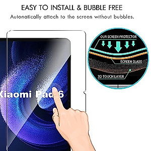 Suttkue for Xiaomi Pad 6/6 Pro 11.00 inch Screen Protector＆Camera Lens Protector,9H Hardness, Anti-Scratch, Tempered Glass flim, Case Friendly, Anti-Fingerprint,Anti-Scratch,(2+2PACK)