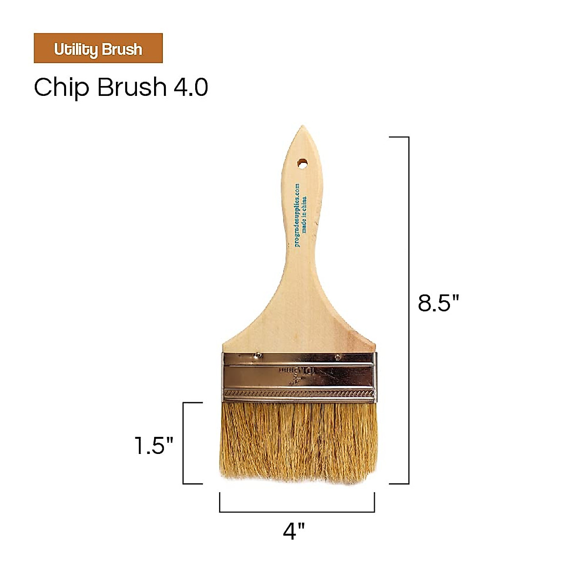 Vermeer Chip Paint Brushes - 24-Pack - 4" Chip Brushes for Paints, Stains, Varnishes, Glues, & Gesso - Home Improvement - Interior & Exterior Use