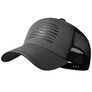 VIONLAN Baseball Cap American Flag Trucker Hat for Men Women 3D Embossed Logo Adjustable Outdoor Mesh Snapback Hat
