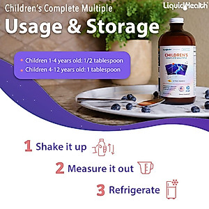 LIQUIDHEALTH Children's Complete Liquid Multivitamin for Kids, Toddlers - Essential Vitamins, Nutrients & Minerals, Immune Support, Gut Health - Great Taste, Vegan, Non GMO, Sugar-Free (16 oz)