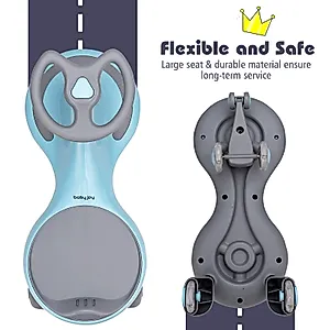 BABY JOY Wiggle Car for Kids, Swing Car with LED Flashing Wheels, No Batteries, Gears or Pedals, Uses Twist, Turn, Wiggle Movement to Steer, Ride-on Toy for Boys Girls 3 Year Old and Up (Blue)