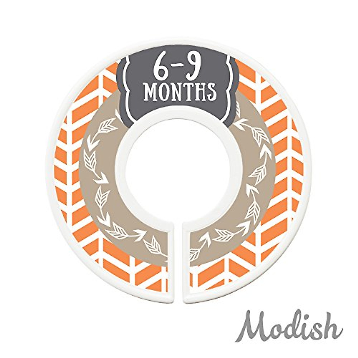 Modish Labels Baby Clothes Size Dividers, Baby Closet Organizers, Closet Size Dividers, Baby Closet Organizers, Clothes Organizer, Neutral, Boy, Woodland, Arrows, Nordic, Boho, Tan, Orange (Baby)