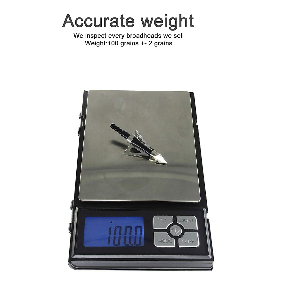 maifield Archery Broadheads 100 Grain Bowhunting Arrow Head 3 Fixed Blades 6 Pack for Small Game Crossbows and Compound Bow Arrows (Black, Pack of 6)