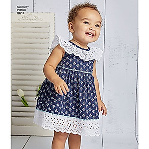 Simplicity US8614AS Baby Dress, Underwear, and Romper Sewing Patterns, Sizes XXS-L