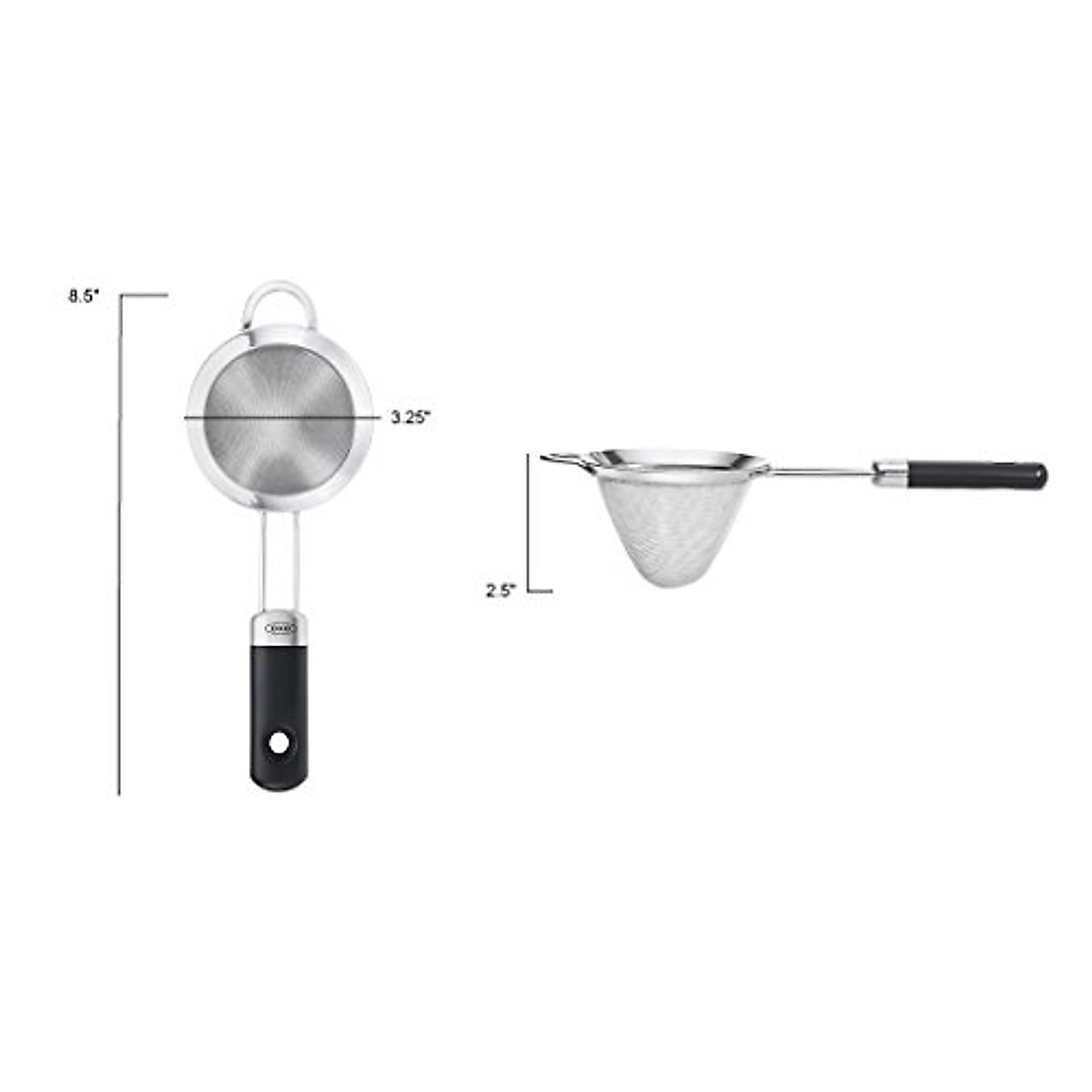 OXO SteeL Fine Mesh Cocktail Strainer, 3-inch,Stainless Steel