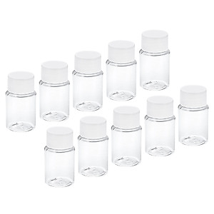 uxcell Plastic Lab Chemical Reagent Bottle 20ml/0.7oz Wide Mouth Sample Sealing Liquid Storage Container 10pcs