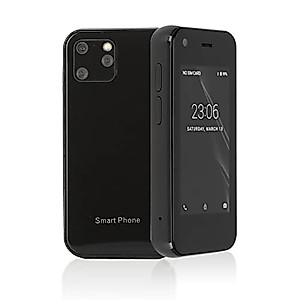 ASHATA Mini Mobile Phone, 3G Small Unlocked Smartphone, WiFi GPS, 1GB RAM 8GB ROM, Quad Core, 2.5in Android Cellpohone Support App Download(Black)
