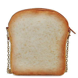 Cute Butter Toast Shoulder Bag, Plush Food Cossbody Handbag for Women, Phone Purse Messenger Bag