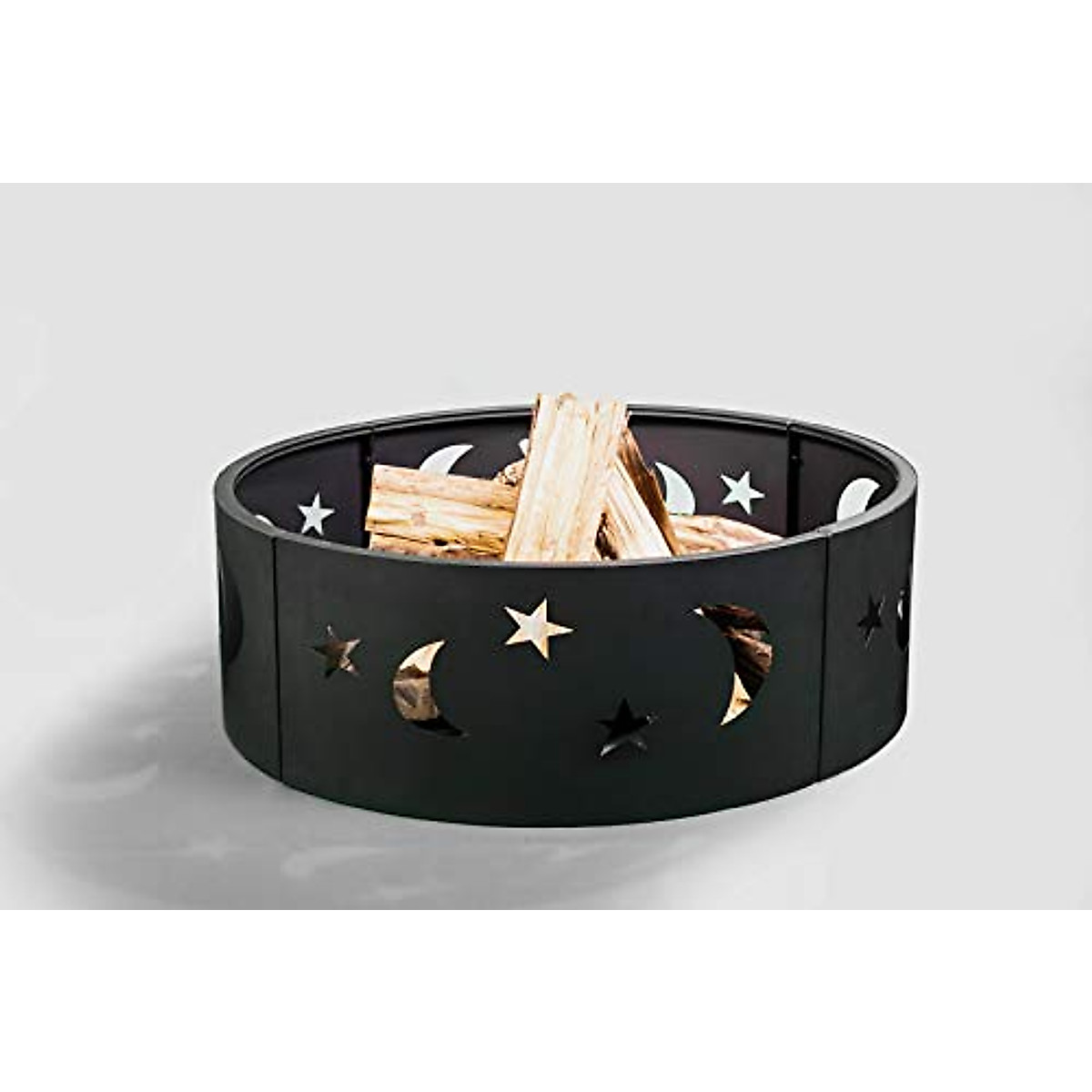 Hanie Design BFP-210B Stars & Moons Fire Ring, Black
