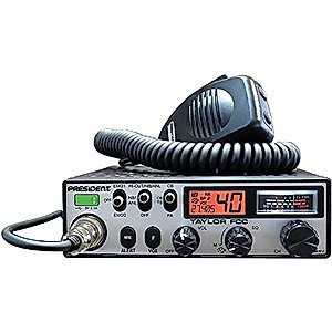 President Taylor FCC, 12/24V CB Radio, 40 Channels AM, Up/down Channel Selector, Volume Adjustment and ON/OFF, Multi-Functions LCD Display, S/RF Vu-Meter, Beep Function, EMG Programmable, Talkback