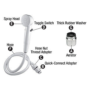 Danco 10856 Easy Spray Indoor-Outdoor Portable Handheld Kitchen Sink Faucet Sprayer attachment Sink Sprayer