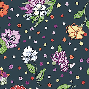 Vera Bradley Women's Recycled Lighten Up Reactive Drawstring Family Tote Bag, Hope Blooms Teal, One Size