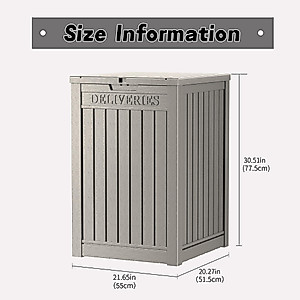 GYMHILL 48 Gallon Large Package Delivery and Storage Box with Lockable Secure, Double-Wall Resin Outdoor Package Delivery and Waterproof Deck Box for Porch, Curbside(Grey)