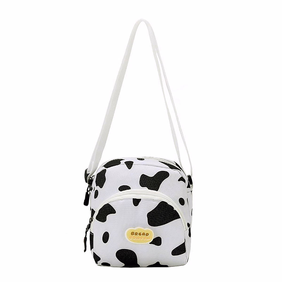 JUMISEE Cute Cow Print Canvas Crossbody Purse Small Cell Phone Bag Shoulder Handbag for Men Women Kids