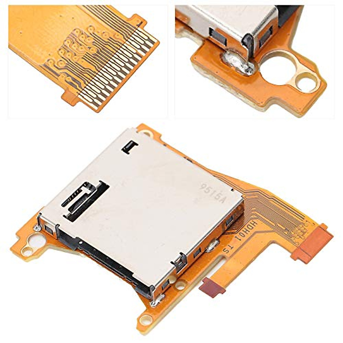 CHENQIAN Game Card Slot for Switch Lite Game Console with Mainboard Replacement Repair Parts Yellow