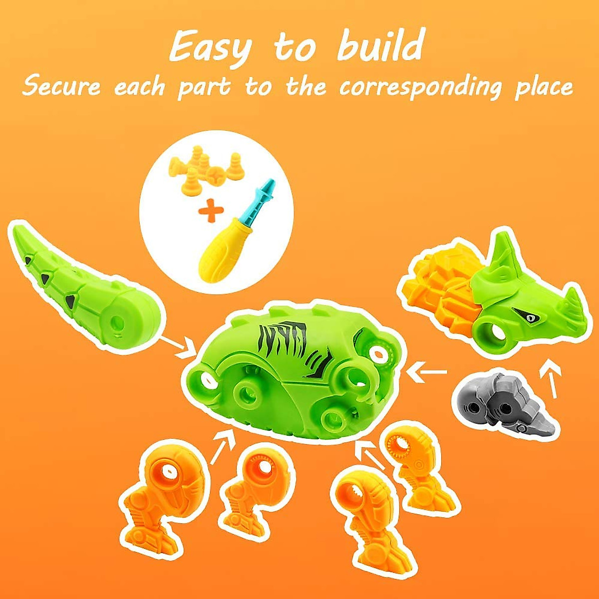 AceList Kids Toys Dinosaur Toys for 3 4 5 6 7 8 Year Old Baby Boys & Girls-Dinosaur Building Sets, Take Apart Dinosaur Toys for Kids-Educational Toys, Birthday for Toddlers