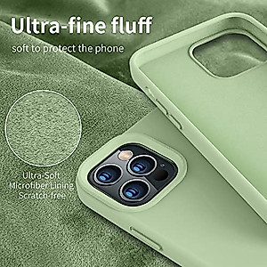 Vooii Compatible with iPhone 12 Pro Max Case, Soft Liquid Silicone Full Body Protective Slim Case with [Anti-Scratch Microfiber Lining] [Camera Protective] [Support Wireless Charging] - Matcha