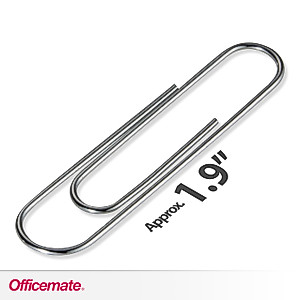 Officemate Giant Paper Clips, Pack of 10 Boxes of 100 Clips Each (1,000 Clips Total) (99914)