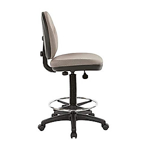 Office Star DC Series Drafting Chair with Sculptured Seat and Back, Built-in Lumbar Support and Adjustable Foot Ring, Diamond Gold Dust Fabric