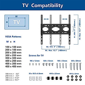 Mobile TV Cart for 23-60 Inch LCD LED Flat Panel Curved Screen TVs up to 88 lbs, Height Adjustable Shelf Rolling Floor Stand with Wheels as a Movable Portable TV Stand, Max VESA 400x400mm