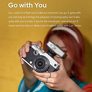 Godox Lux Junior Retro Camera Flash,GN12 6000K Color Temperature Auto,Manual Modes 1/1-1/64 28mm Focal Length Compatible with Fuji Canon Nikon Sony Olympus Hot-Shoe Cameras
