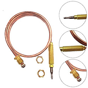 Patio Heater Thermocouple Replacement, Propane Gas Patio Heater Repair Replacement Parts with Nuts 600mm, for Patio and Room Heater Garden Outdoor Heater Accessories(as shown)