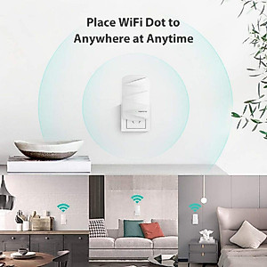 Meshforce M3 Mesh WiFi System, 3,000 sq.ft Whole Home Coverage, Mesh Router for Wireless Internet, WiFi Router Replacement, Parental Control, Plug-in Design (1 WiFi Point & 1 Dot)