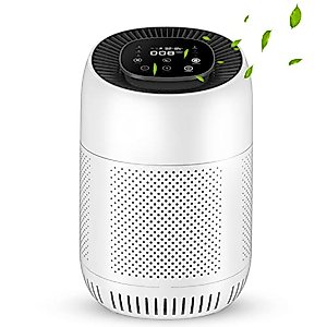H13 True HEPA Filter Air Purifiers for Home, Covers up to 215 Ft², Large Air Filter Air Cleaner with 3-Stage Filtration for Bedroom Office, Remove Pet Hair, Odor, Smoke, Dust, Auto Mode - White