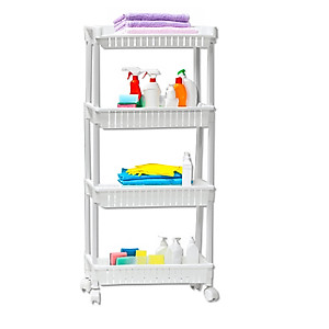 Trademark Innovations Laundry Shelves, 4 Tier, White